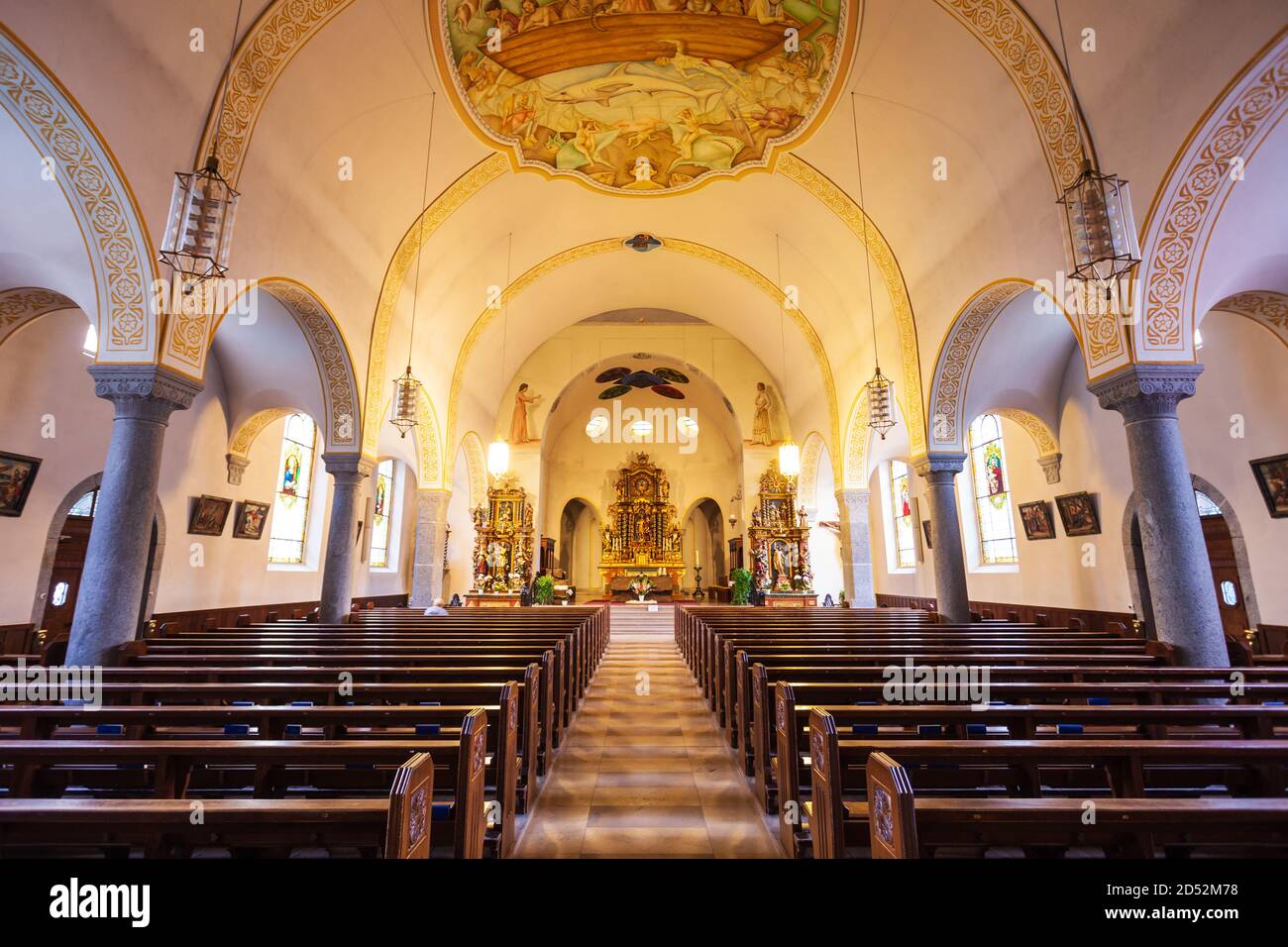 ZERMATT, SWITZERLAND - JULY 15, 2019: St. Mauritius parish church or ...