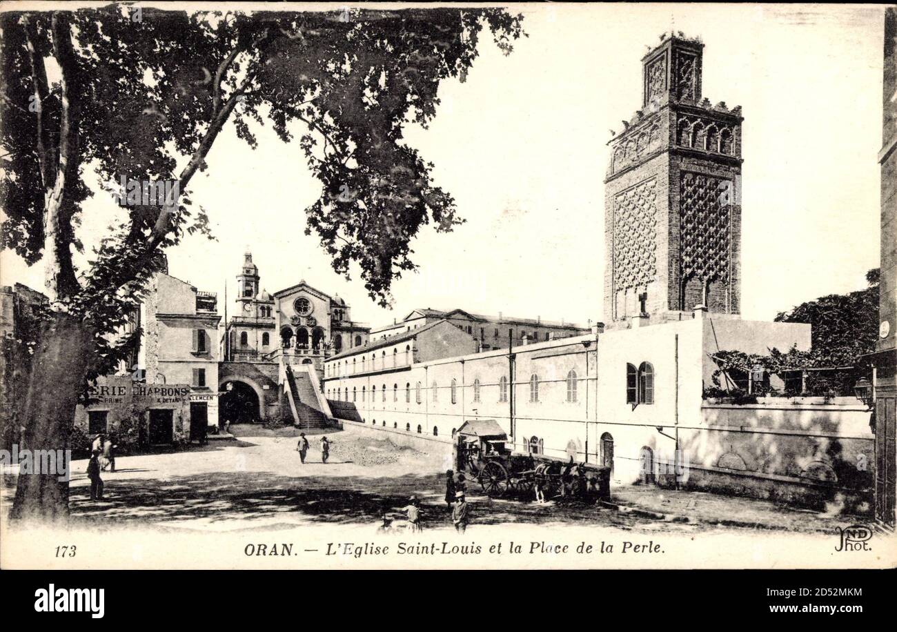 Oran Algerien, L'Eglise Saint Louise et la Place de la Perle ...