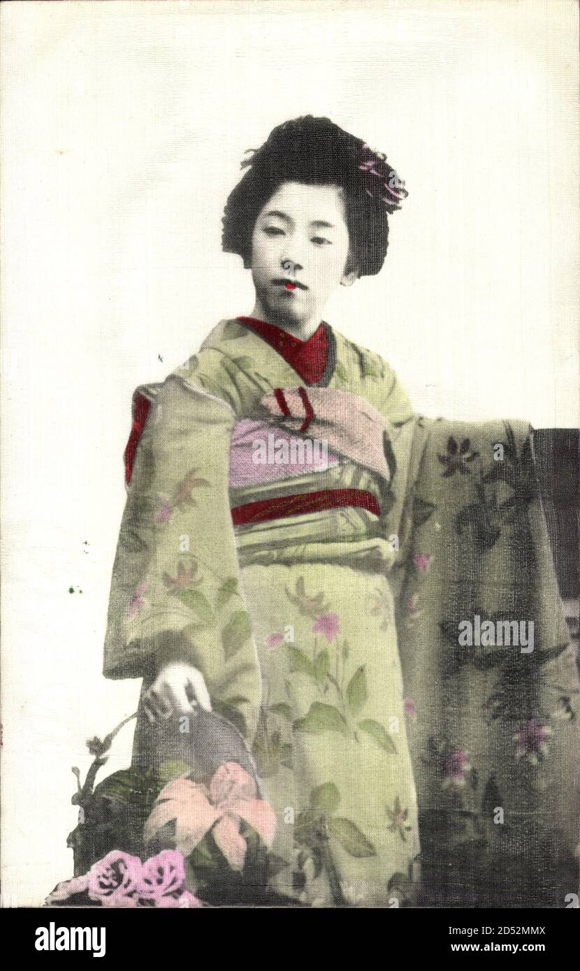 Seiden Japan, Japanische Frau in traditionellem Gewand, Kimono | usage ...