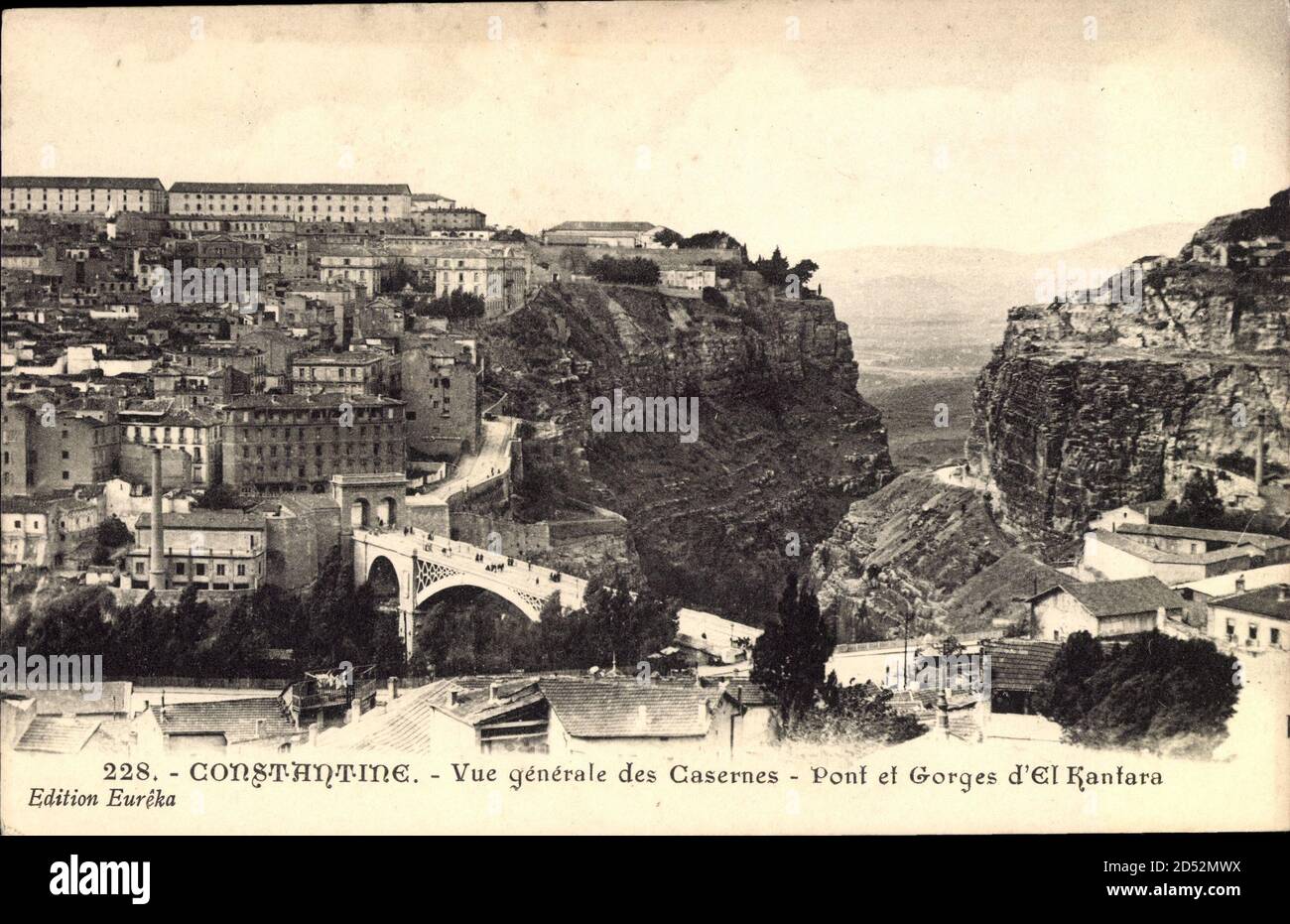 Constantine Algerien, Vue generale des Casernes, Pont et Gorges d'El Kantara | usage worldwide ...