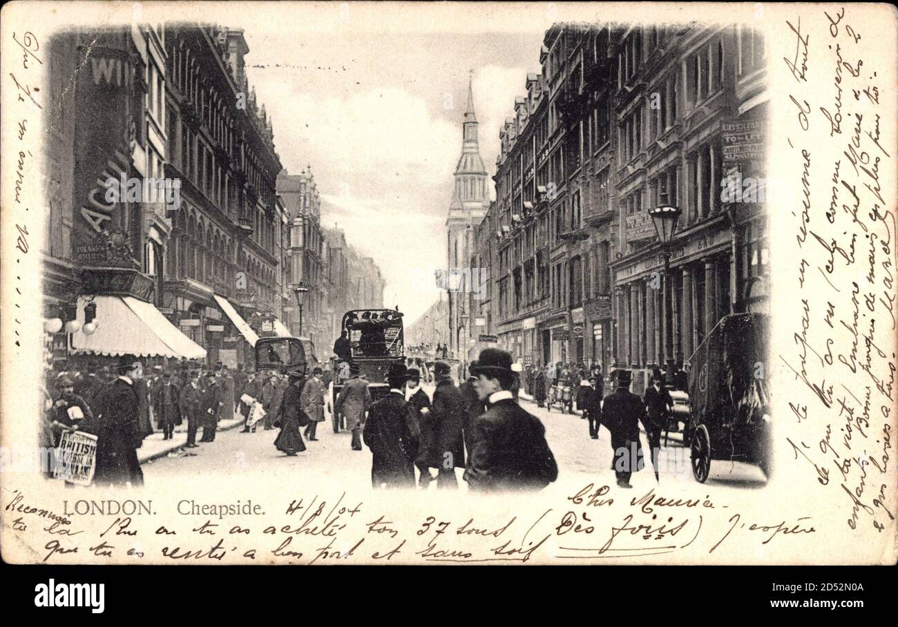 London England, Cheapside, Belebte Straßenansicht | usage worldwide ...
