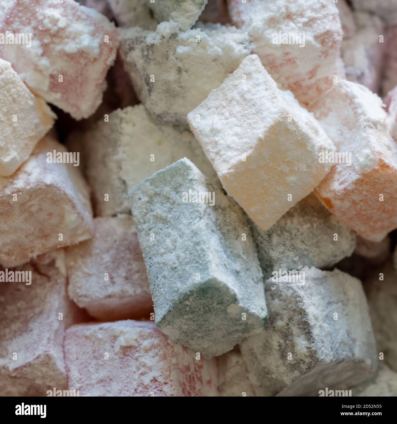 Traditional Turkish sweets Rahat lokum or Turkish delight Stock Photo ...