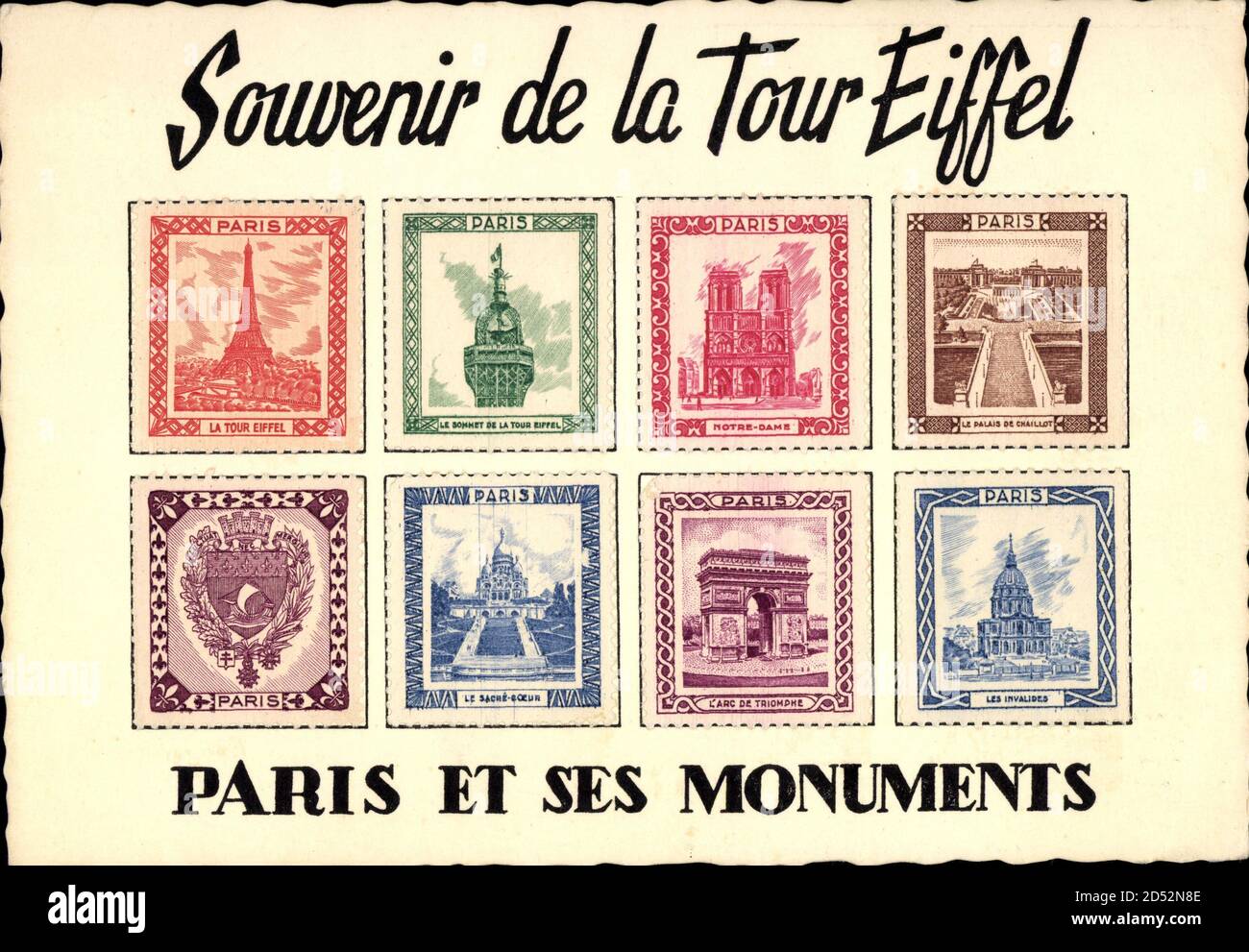 Briefmarken Paris, Souvenir de la Tour Eiffel, Monuments | usage ...