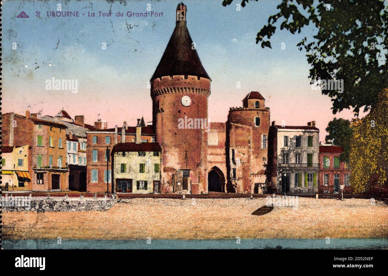 Libourne Gironde, La Tour du Grand Port, Turm | usage worldwide Stock ...