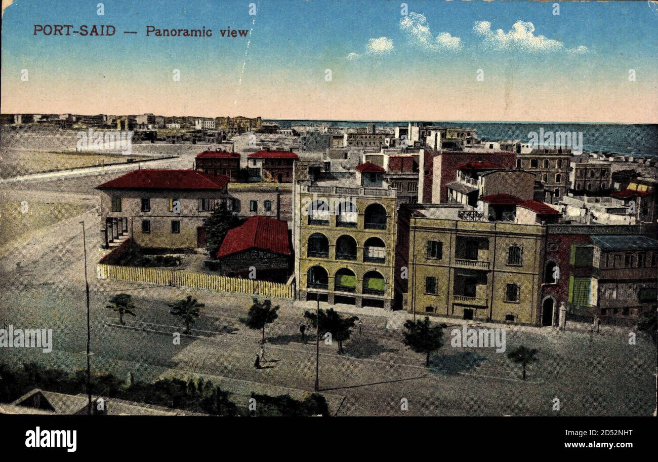 Port Said Ägypten, Panoramic View of the city, Sea | usage worldwide ...