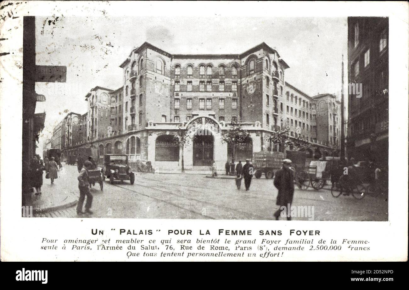 Paris, Un Palais pour la Femme sans Foyer, Straßenpartie, Passanten ...