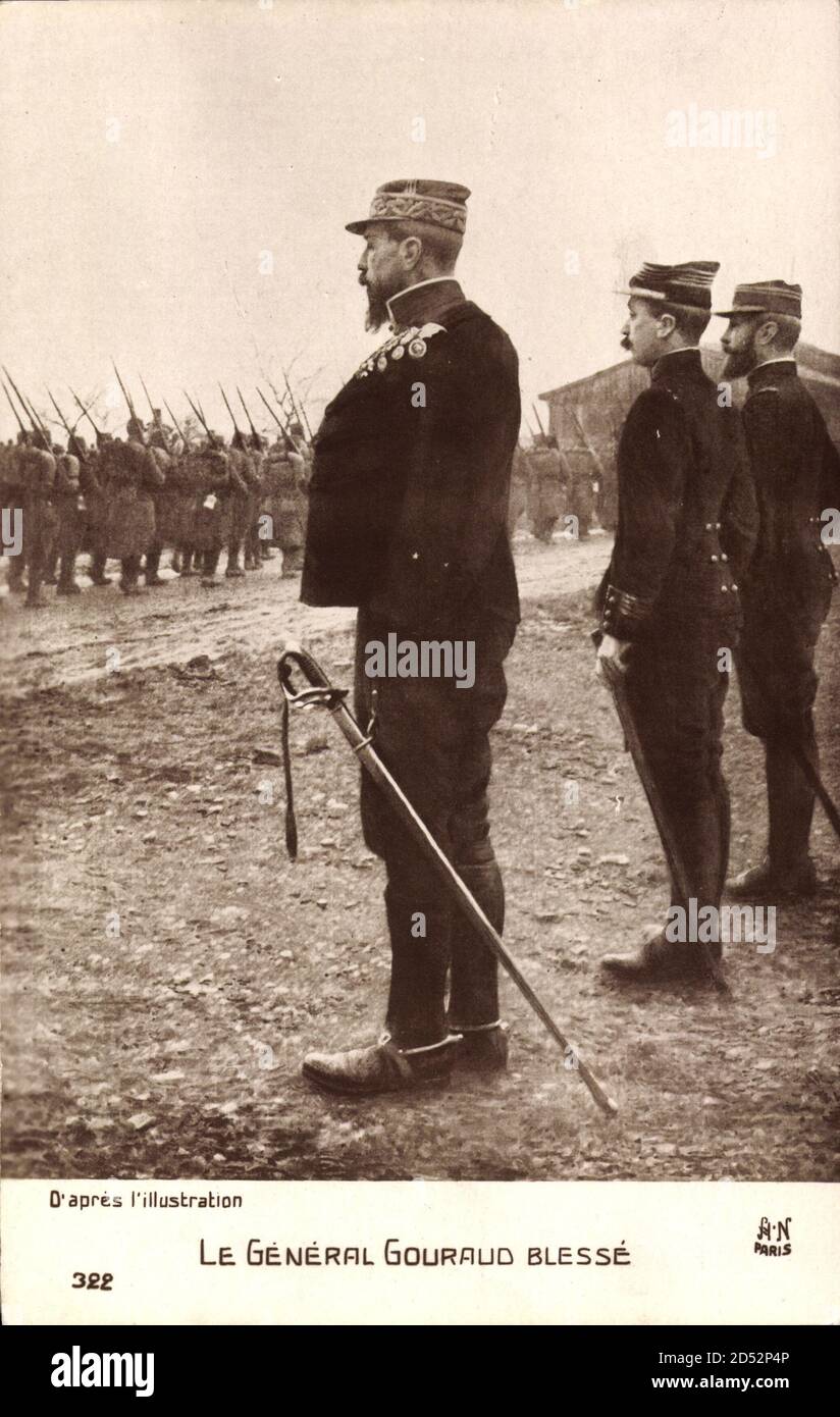 Général Henri Gouraud blessé, Amputierter Arm, Säbel | usage worldwide ...