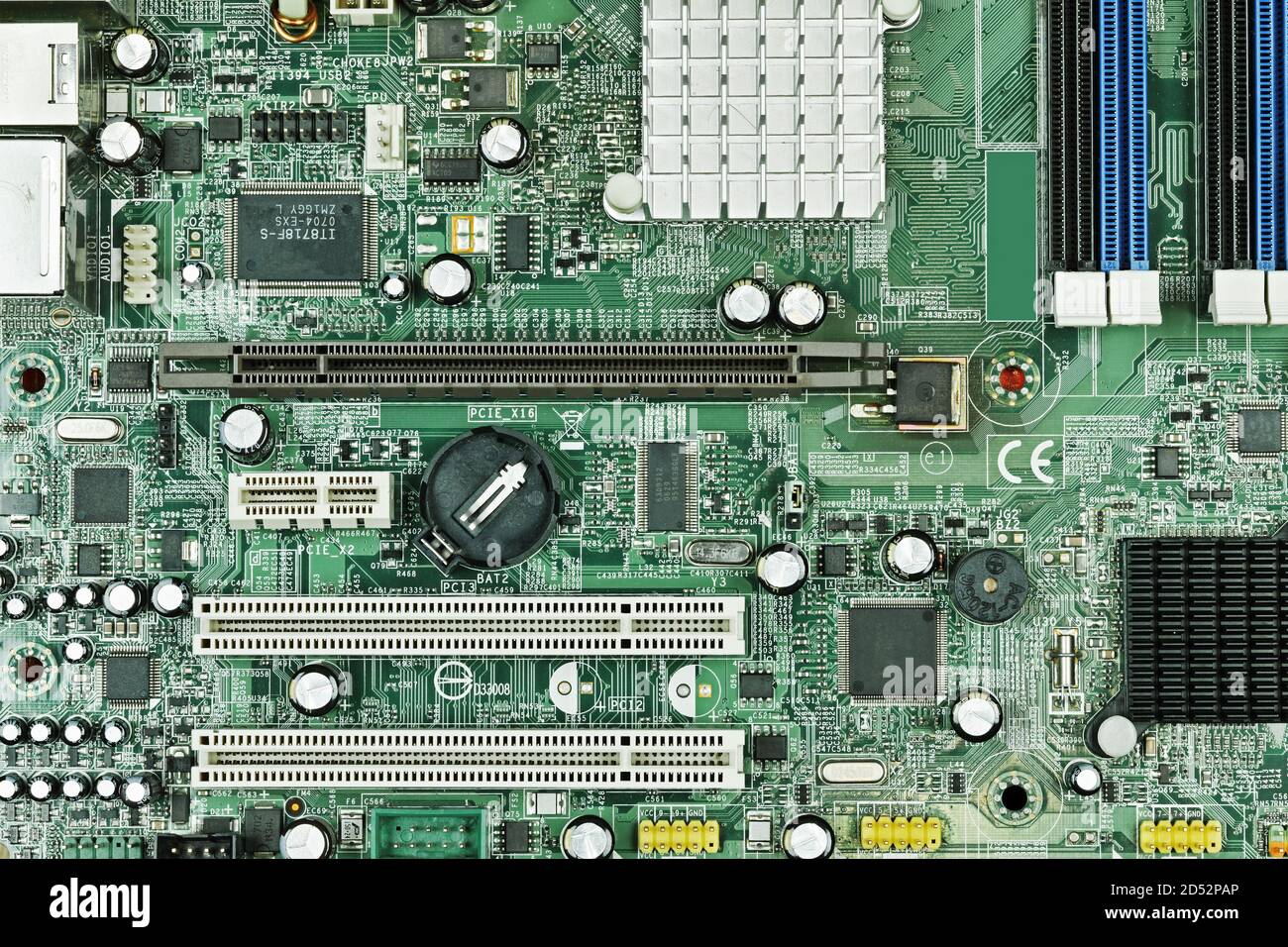 printed circuit board, soldered electronic components and connections ...