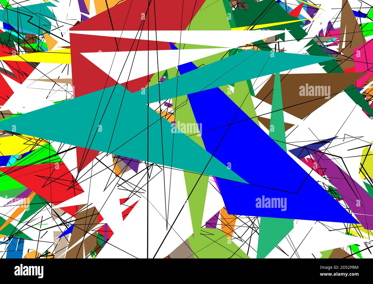 Random Chaotic Contemporary art work vector illustration. Random lines ...