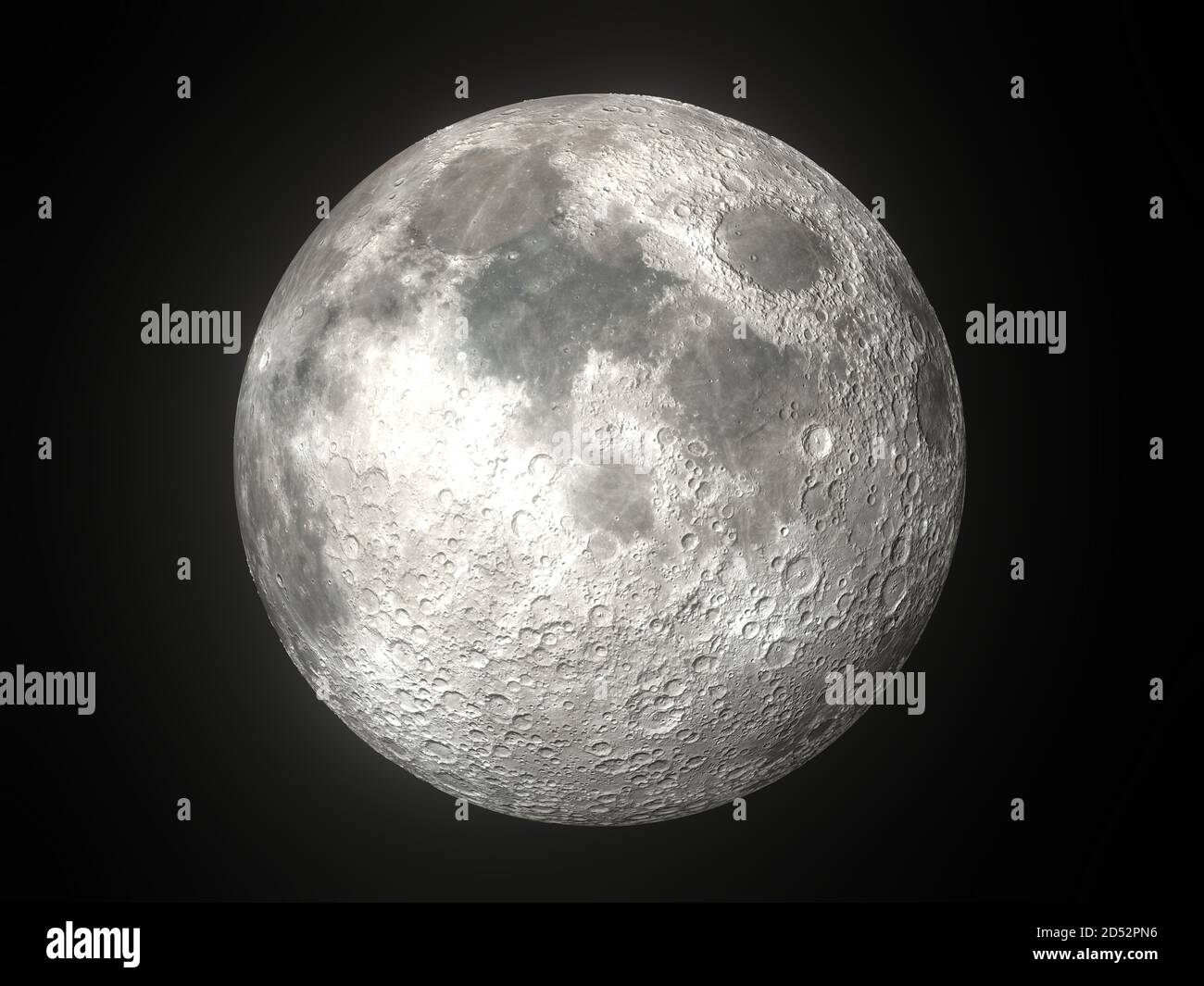 Earth's Full Moon Shinning In Dark Night Sky Stock Photo - Alamy