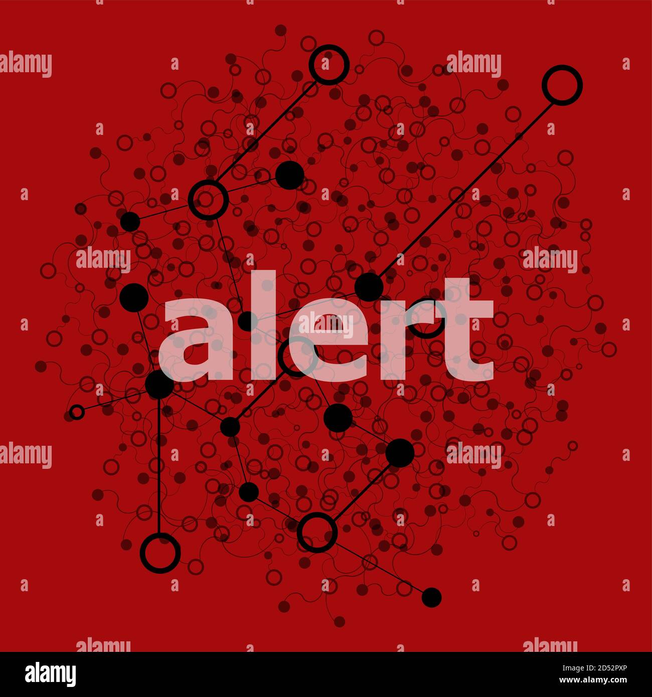 Text Alert. Security concept . Abstract background with connecting dots ...