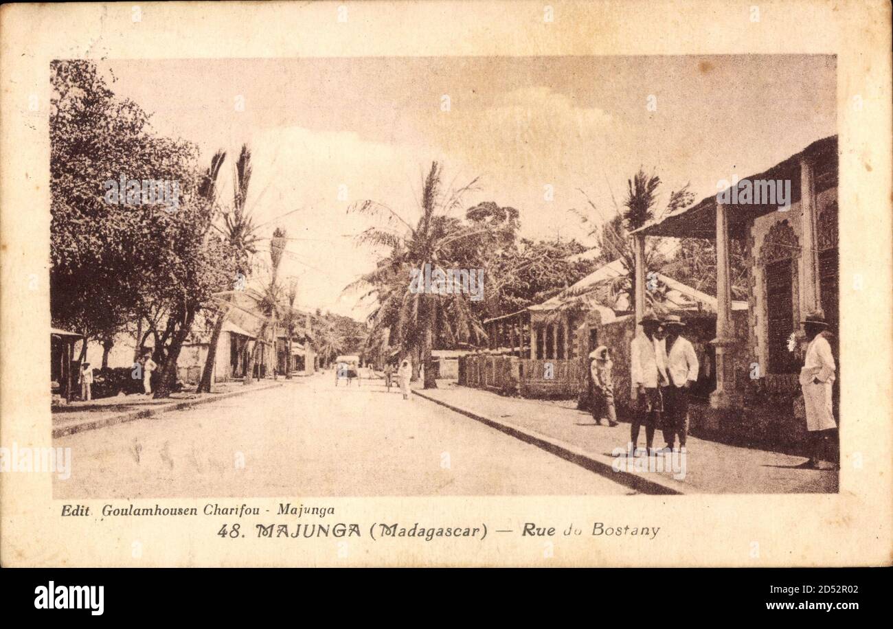 Majunga Madagaskar, Rue du Bostany, Straße, Afrikaner, Palmen | usage ...
