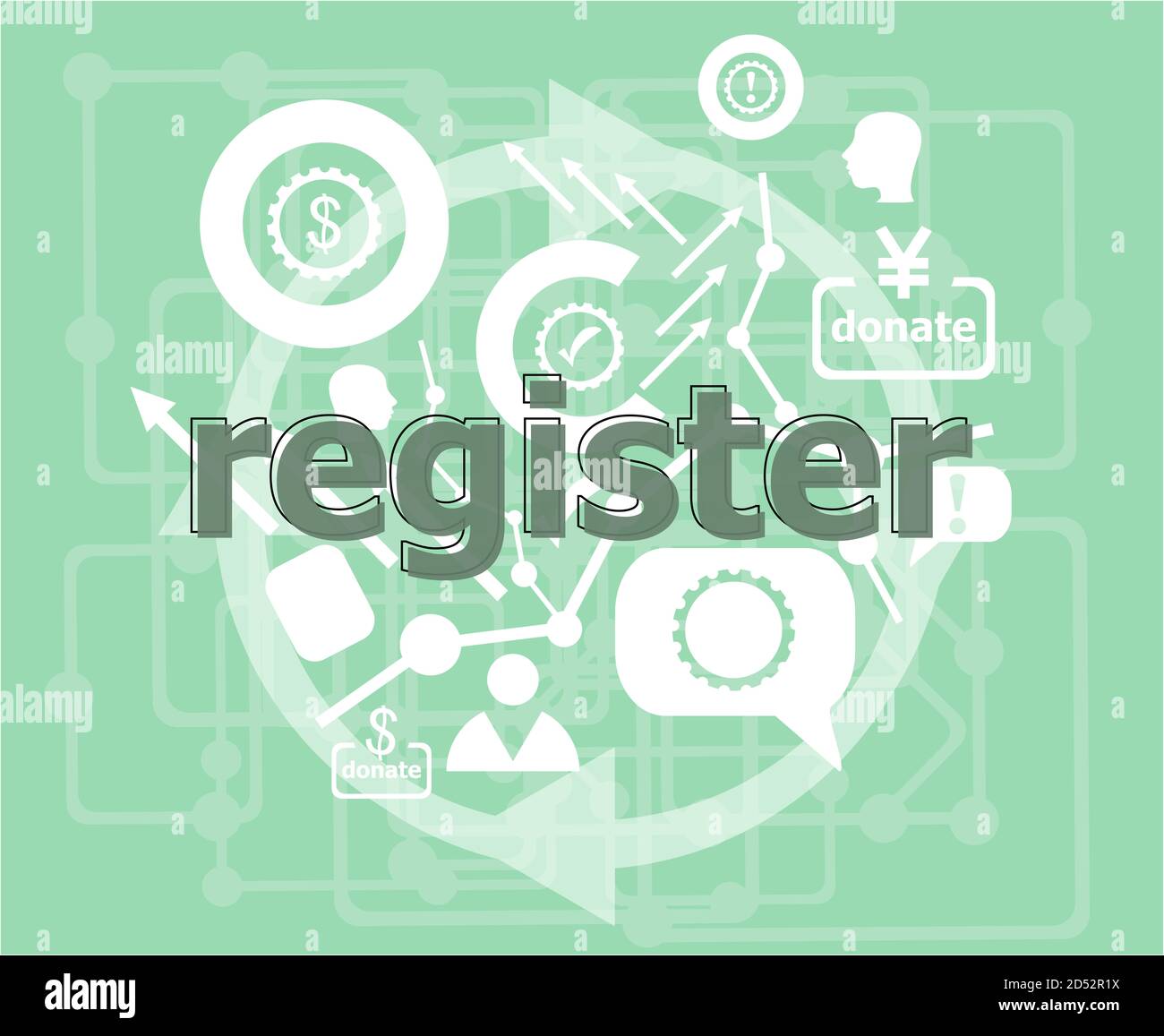 Text Register. Business concept . Infographic template. Flat design web ...