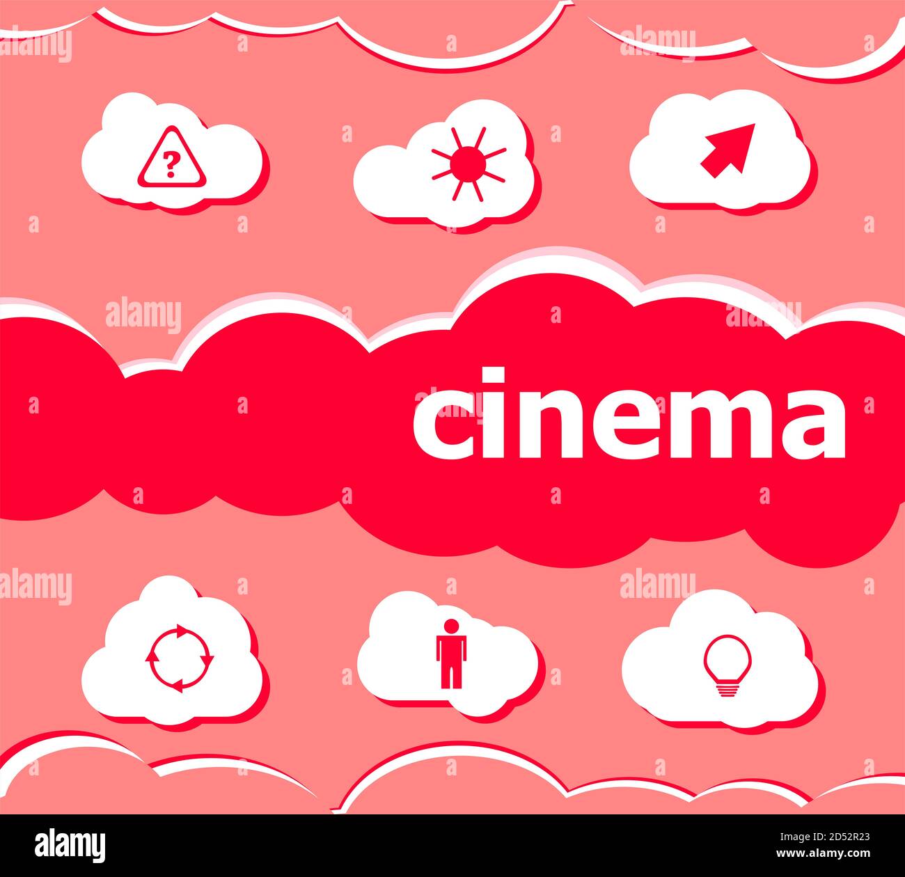 cinema word on digital screen. information concept Stock Photo - Alamy