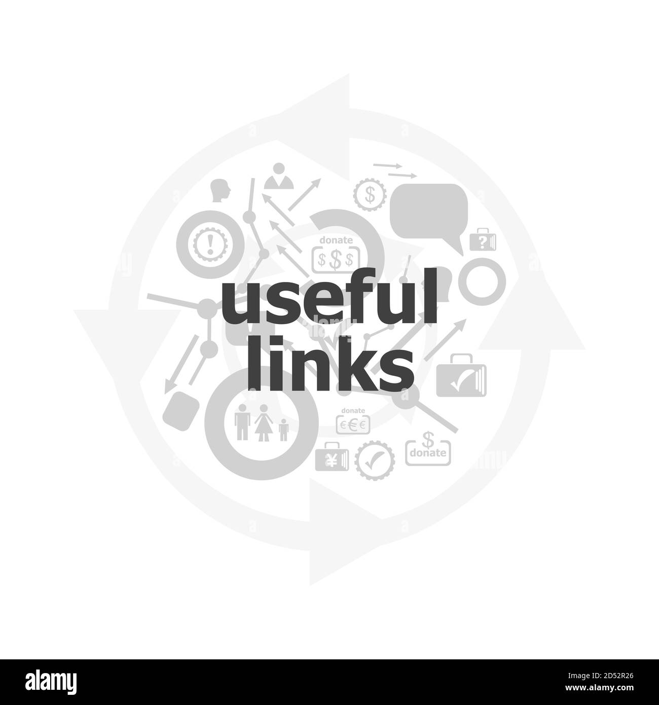 Text useful links on digital background. Information concept . Icon and ...