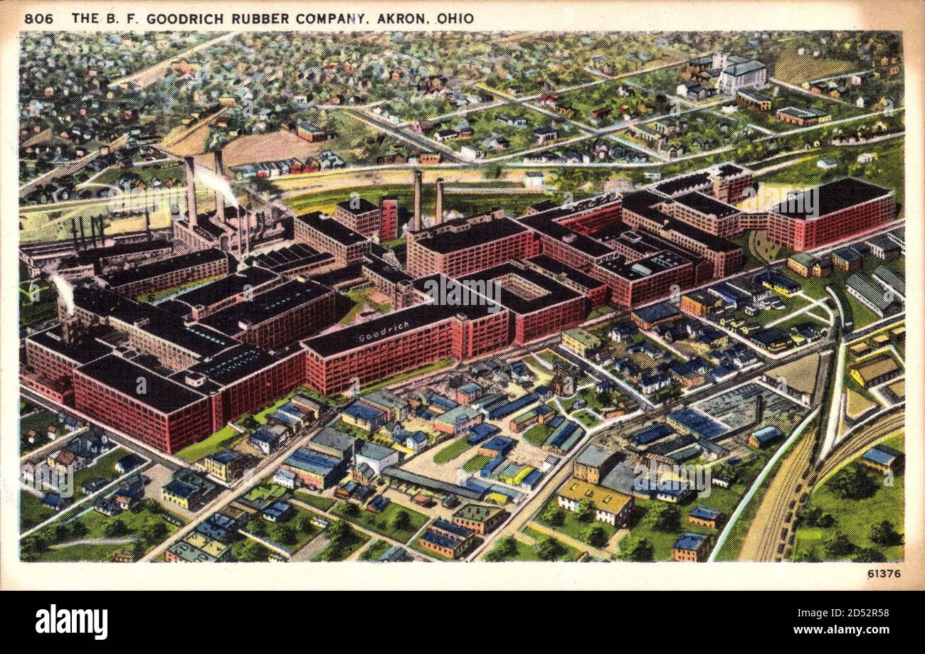 ron Ohio USA, The B. F. Goodrich Rubber Company, Fliegeraufnahme ...