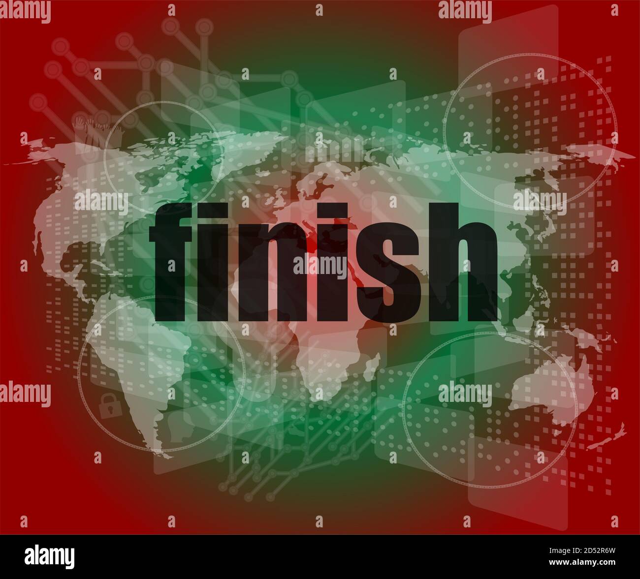 finish word on digital screen, mission control interface hi technology ...