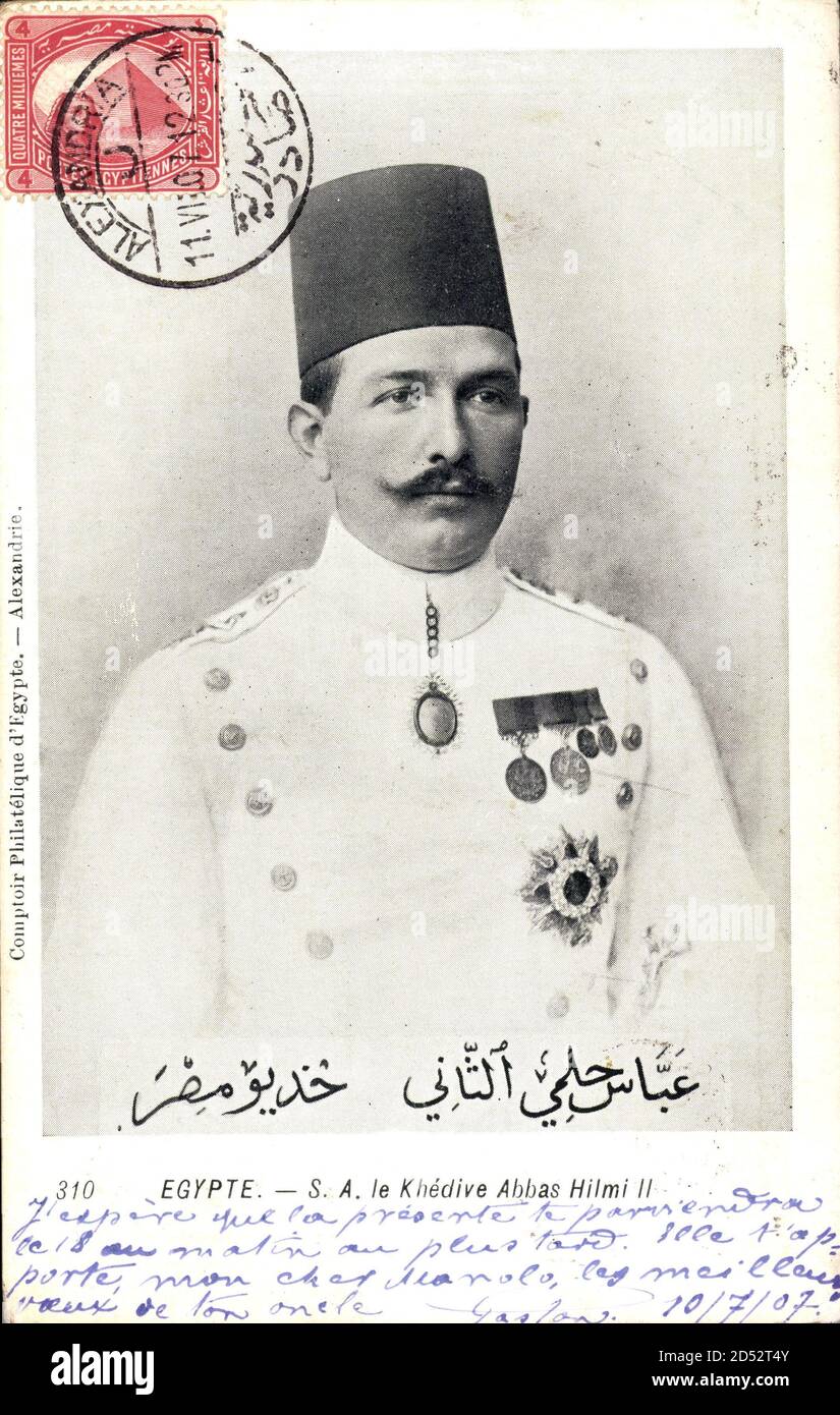 Ägypten, S.A. le Khédive Abbas Hilmi II, Der letzte Khedive bis 1914 ...