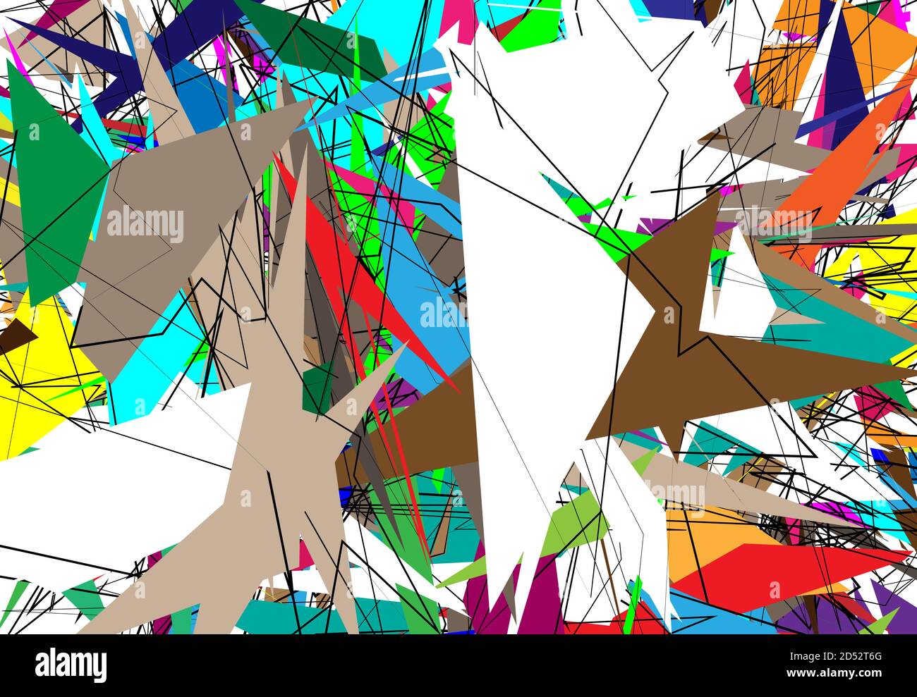 Random Chaotic Contemporary art work vector illustration. Random lines ...