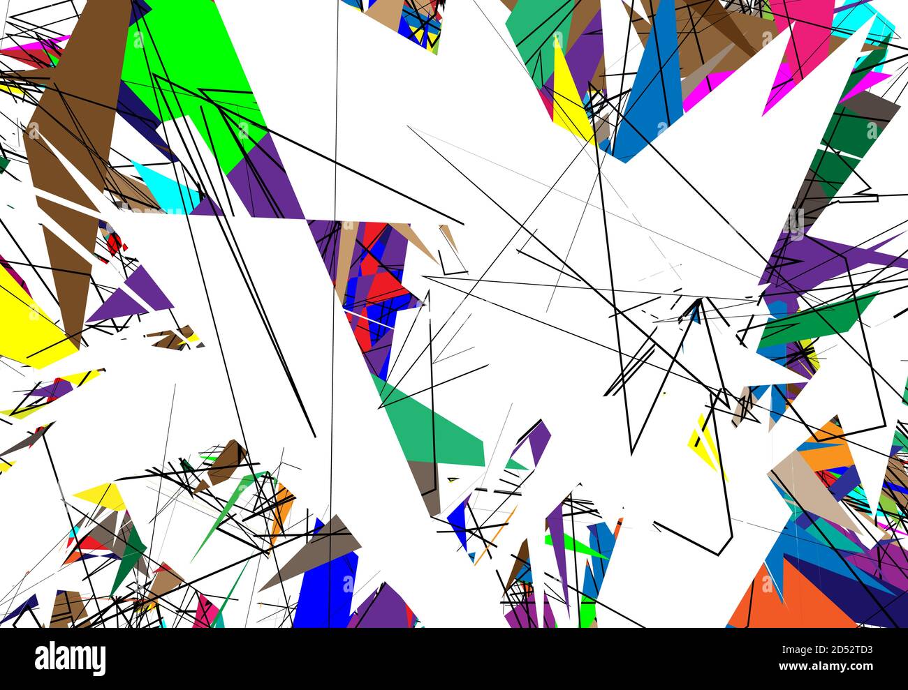 Random Chaotic Contemporary art work vector illustration. Random lines ...