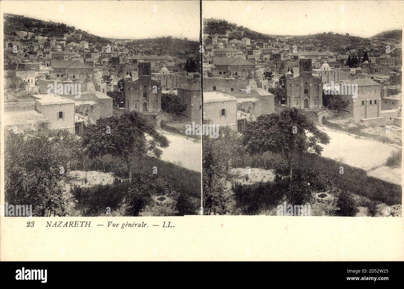 Nazaret Israel, Vue generale, Häuser, Kirche, Berge, Blick auf den Ort ...