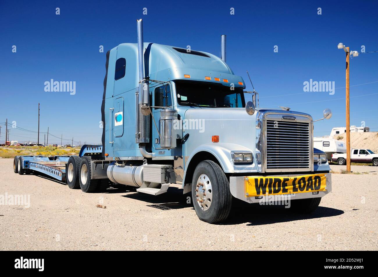 Big American truck at the parking ground. Nevada state. USA Stock Photo ...