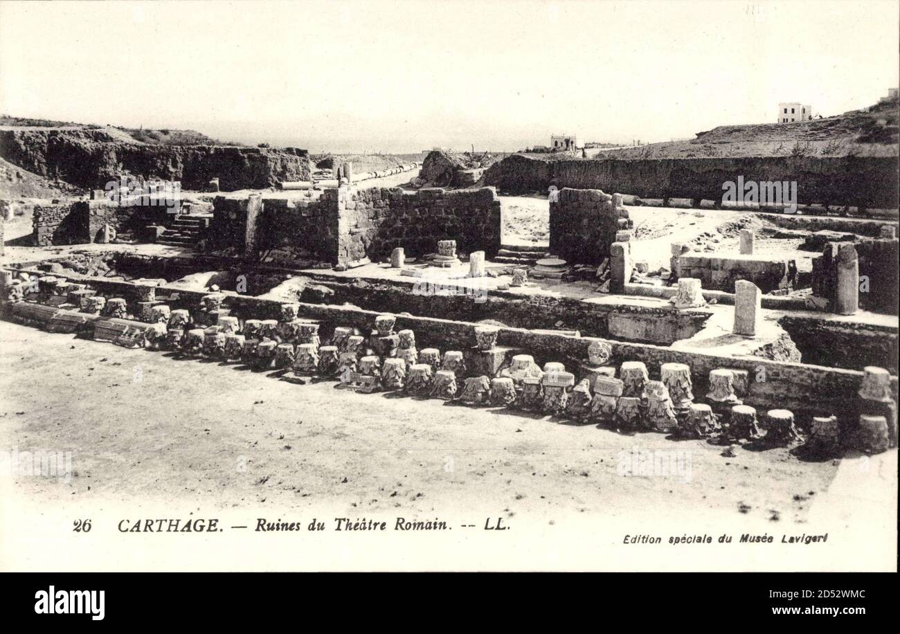Carthage Tunesien, Ruines du Théâtre Romain, Theater Ruine | usage ...