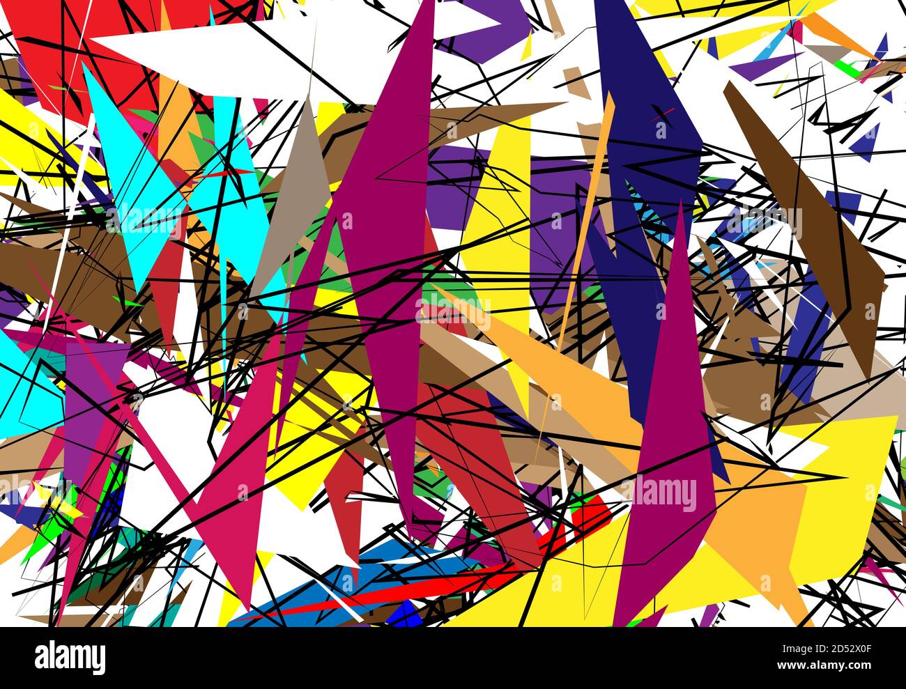 Random Chaotic Contemporary art work vector illustration. Random lines ...