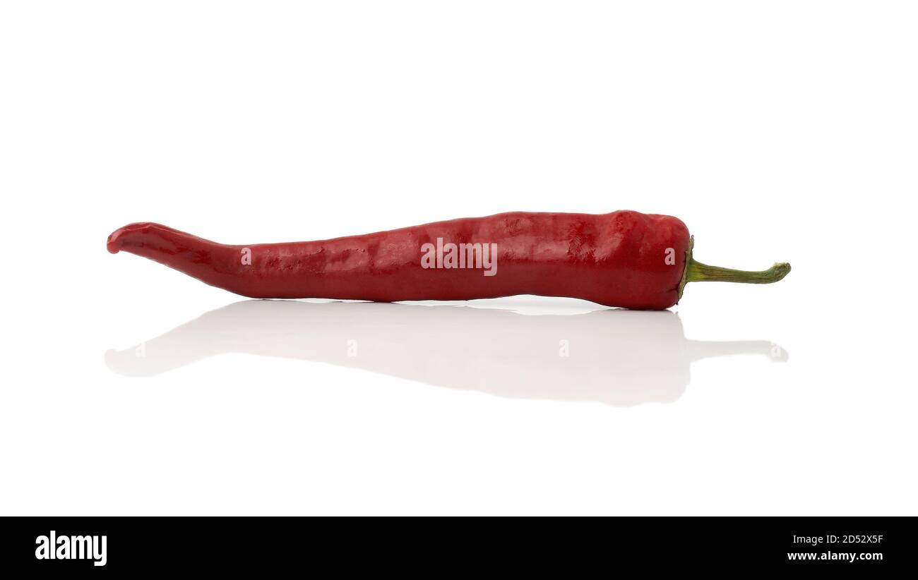 Red hot chili pepper isolated on a white background, with shadow and ...