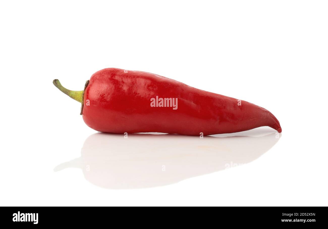 Red hot chili pepper isolated on a white background, with shadow and ...