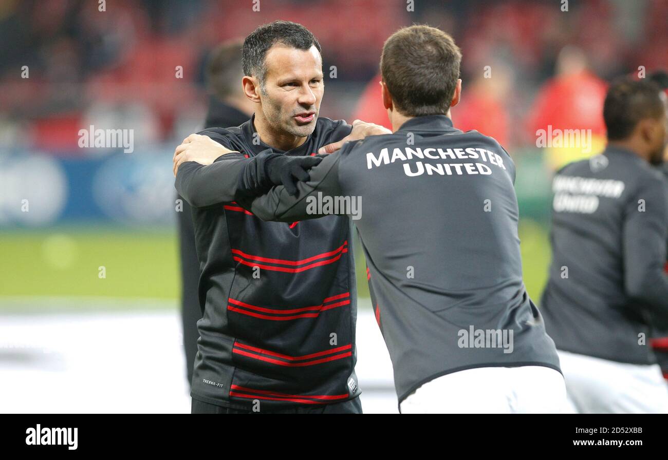 Ryan Giggs of Manchester United During Champion League Bayer 04 Leverkusen- Manchester United on ...