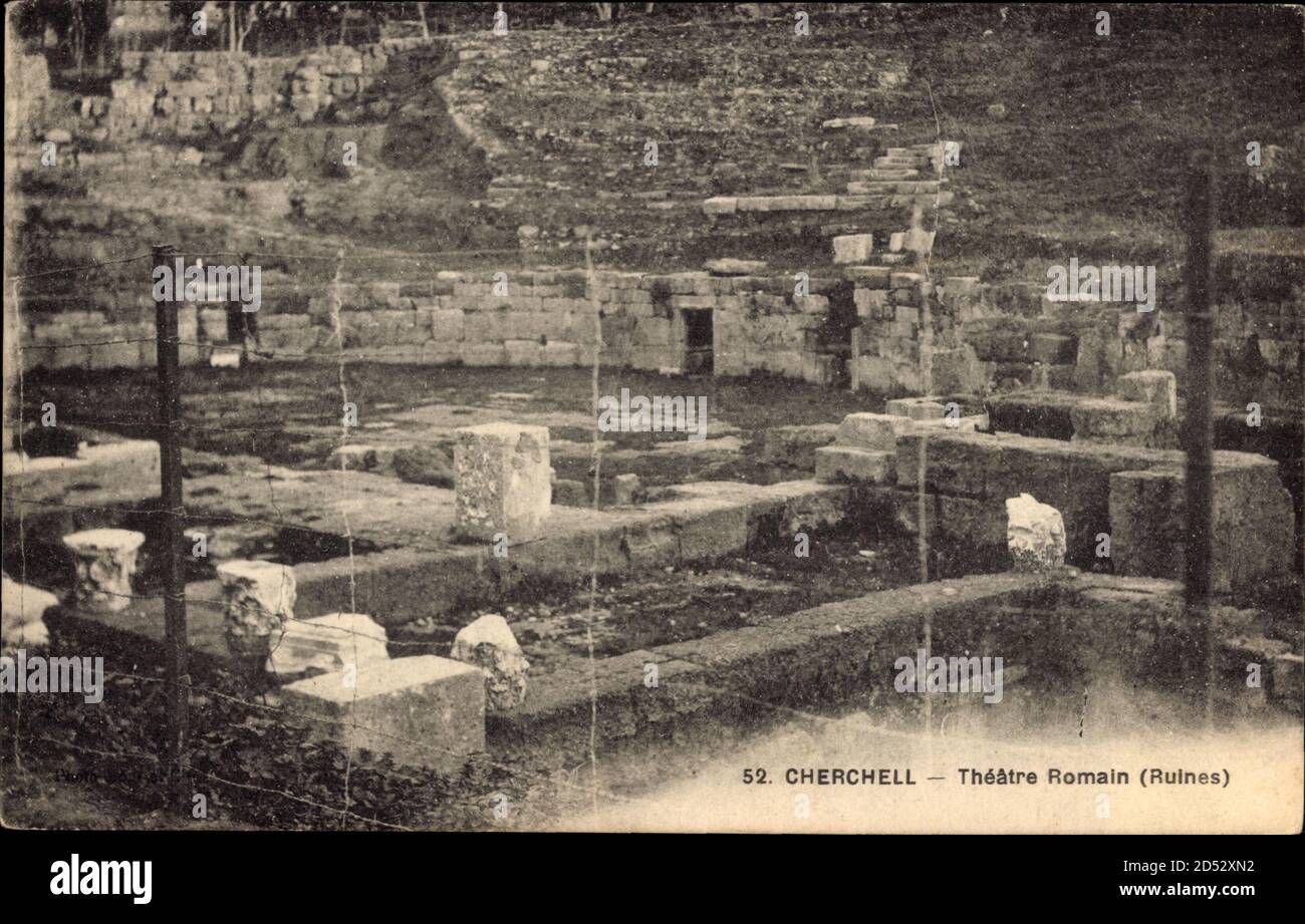 Cherchell Algerien, Théâtre Romain, Ruines, Antikes römisches Theater ...