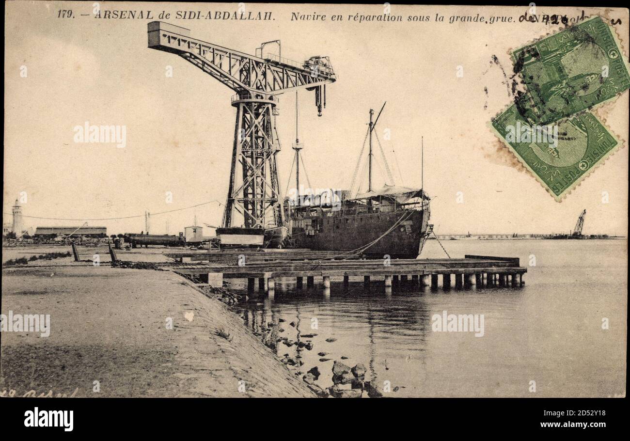 Ferryville Menzel Bourguiba Tunesien, Arsenal maritime de Sidi Abdallah ...