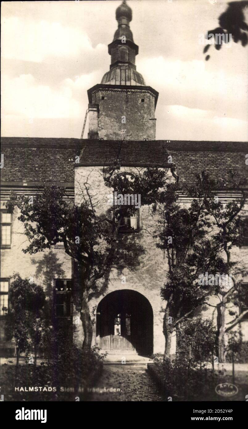 Halmstads Schweden, Slott at tradgarden, Schloss, Gartenblick | usage ...