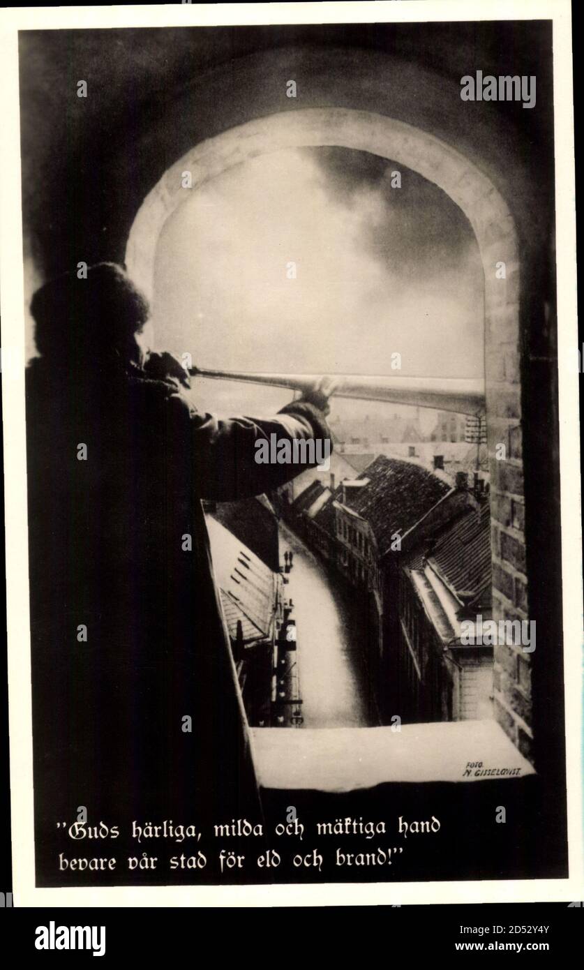 Schweden, Guds härliga, milda och mäktiga hand, bevare var stad för eld ...