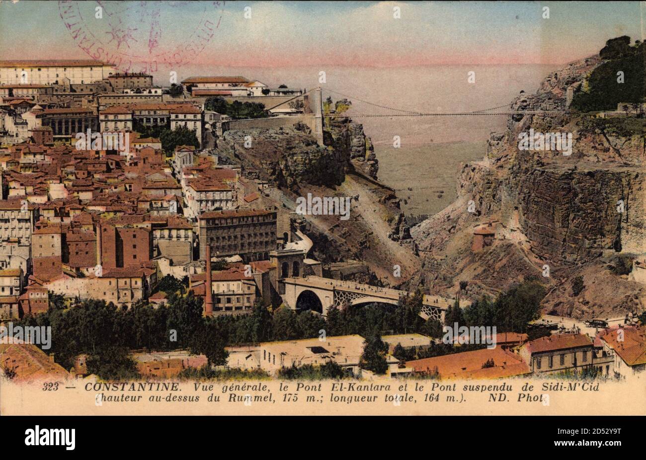 Constantine Algerien, Vue générale, Pont El Kantara, Hängebrücke | usage worldwide Stock Photo ...
