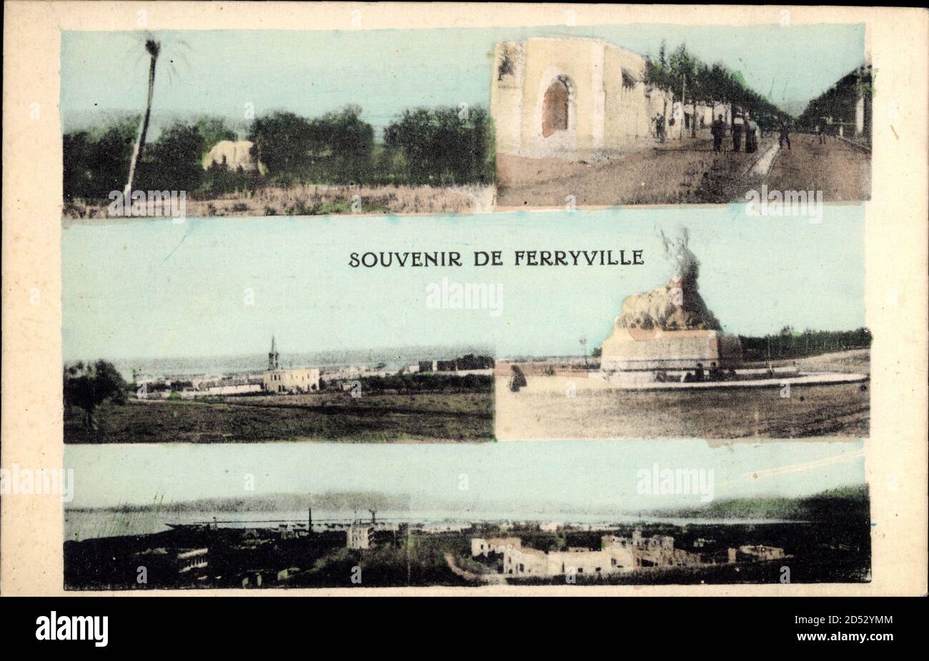 Ferryville Menzel Bourguiba Tunesien, Gebäude, Palmen, Denkmal | usage ...