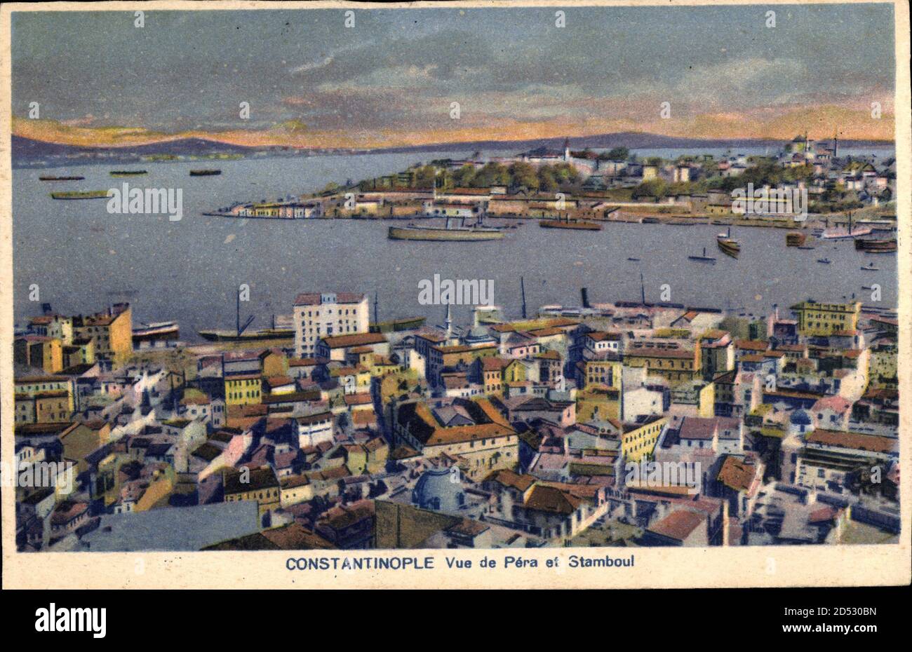 Konstantinopel Istanbul Türkei, Vue de Péra et Stamboul | usage ...