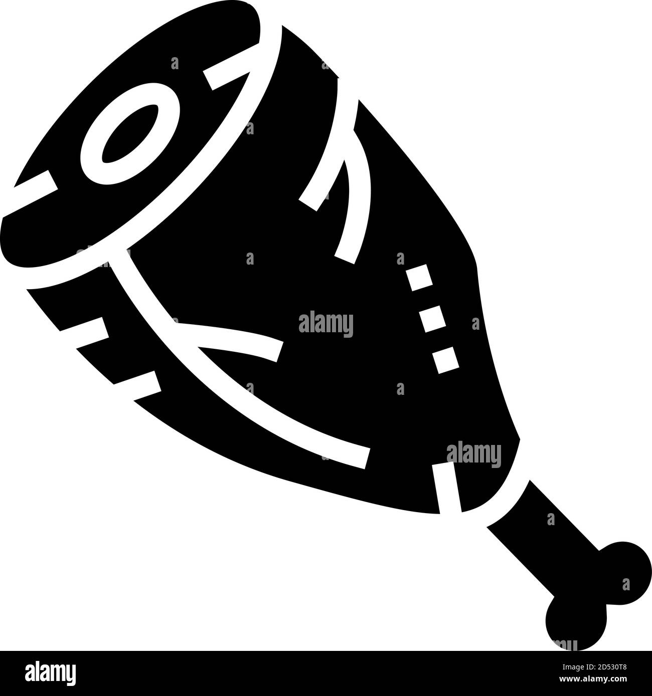 cooked animal leg glyph icon vector illustration Stock Vector Image ...