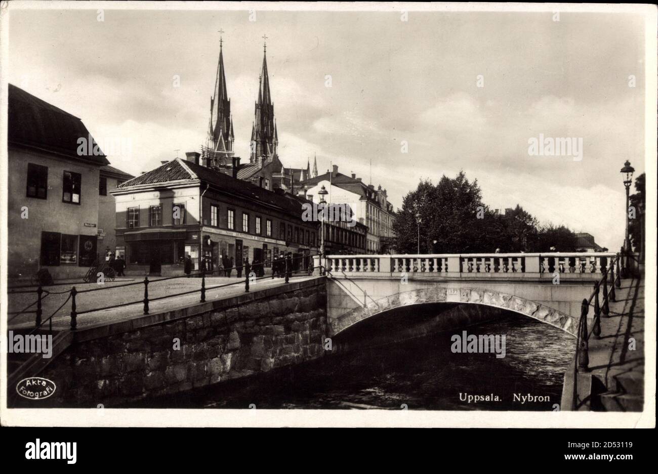 Uppsala Schweden, Nybron, Brücke, Fluss, Kirchtürme | usage worldwide ...