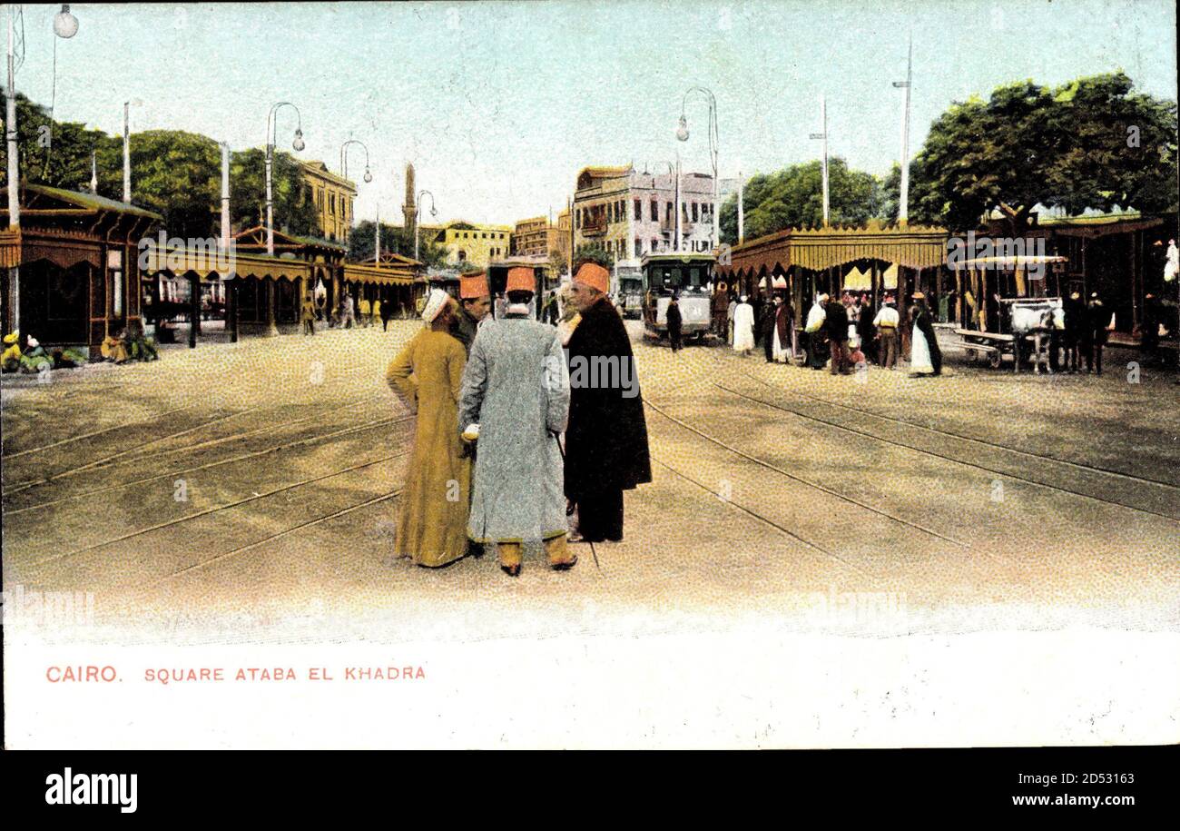 Cairo Kairo Ägypten, Square Ataba el Khadra, Straßenbahn, Einheimische ...