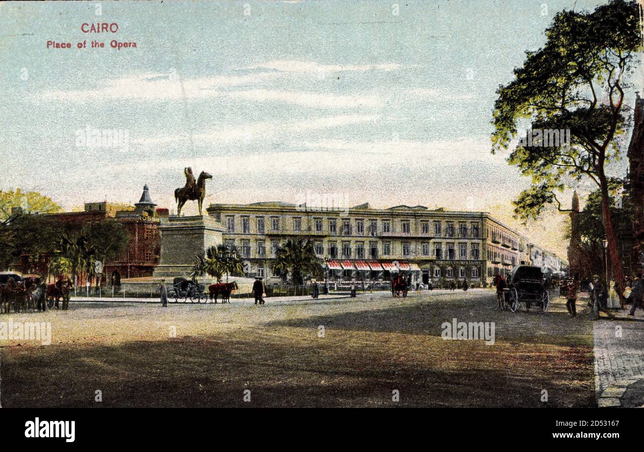 Cairo Kairo Ägypten, Place of the Opera, Reiterstandbild, Kutsche ...