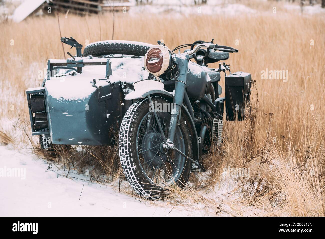 Old Tricar, Three-Wheeled Motorbike Of Wehrmacht, Armed Forces Of ...