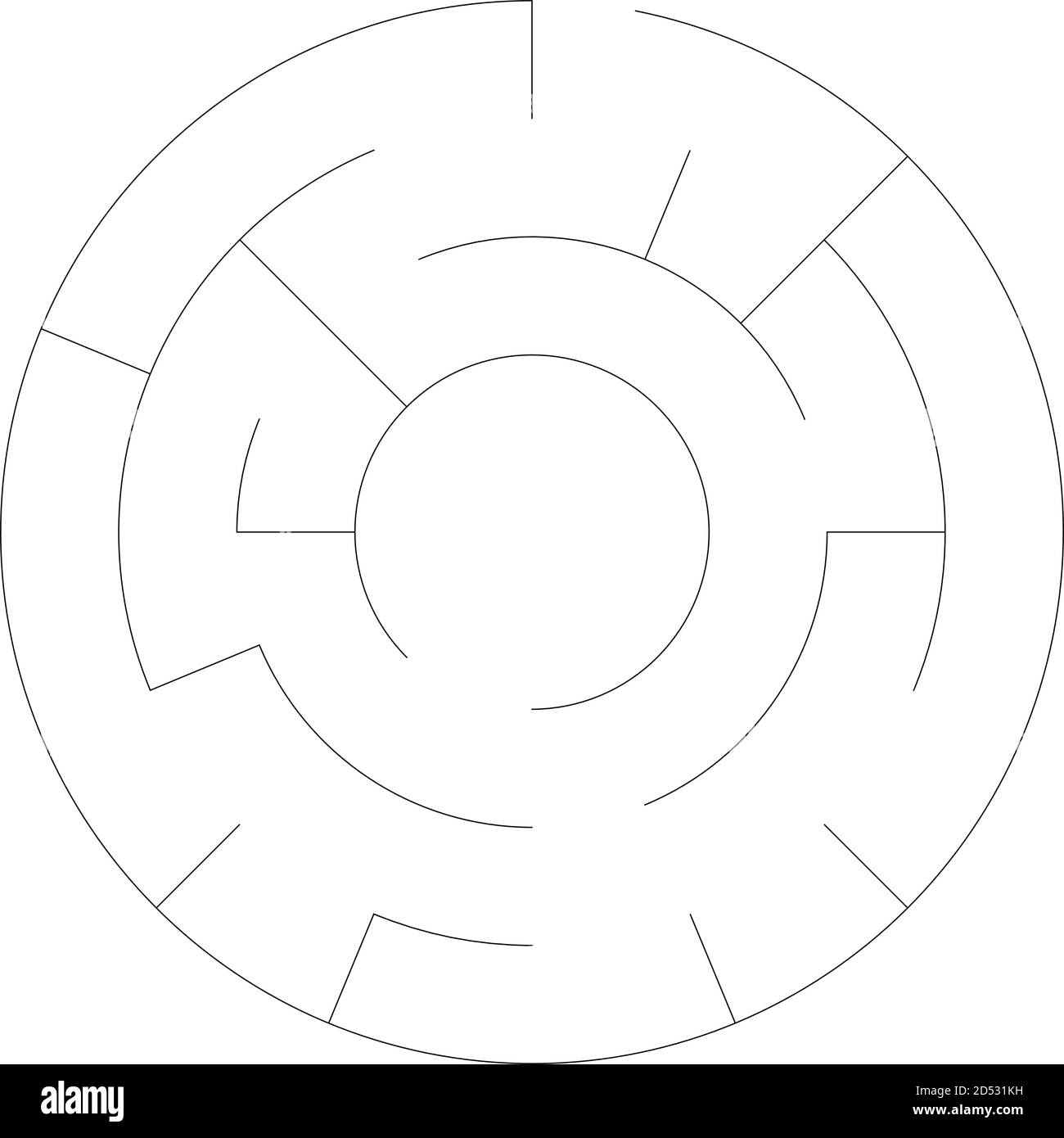 Solvable circle, circular Maze, Labyrinth. Puzzle game. (The Stroke ...