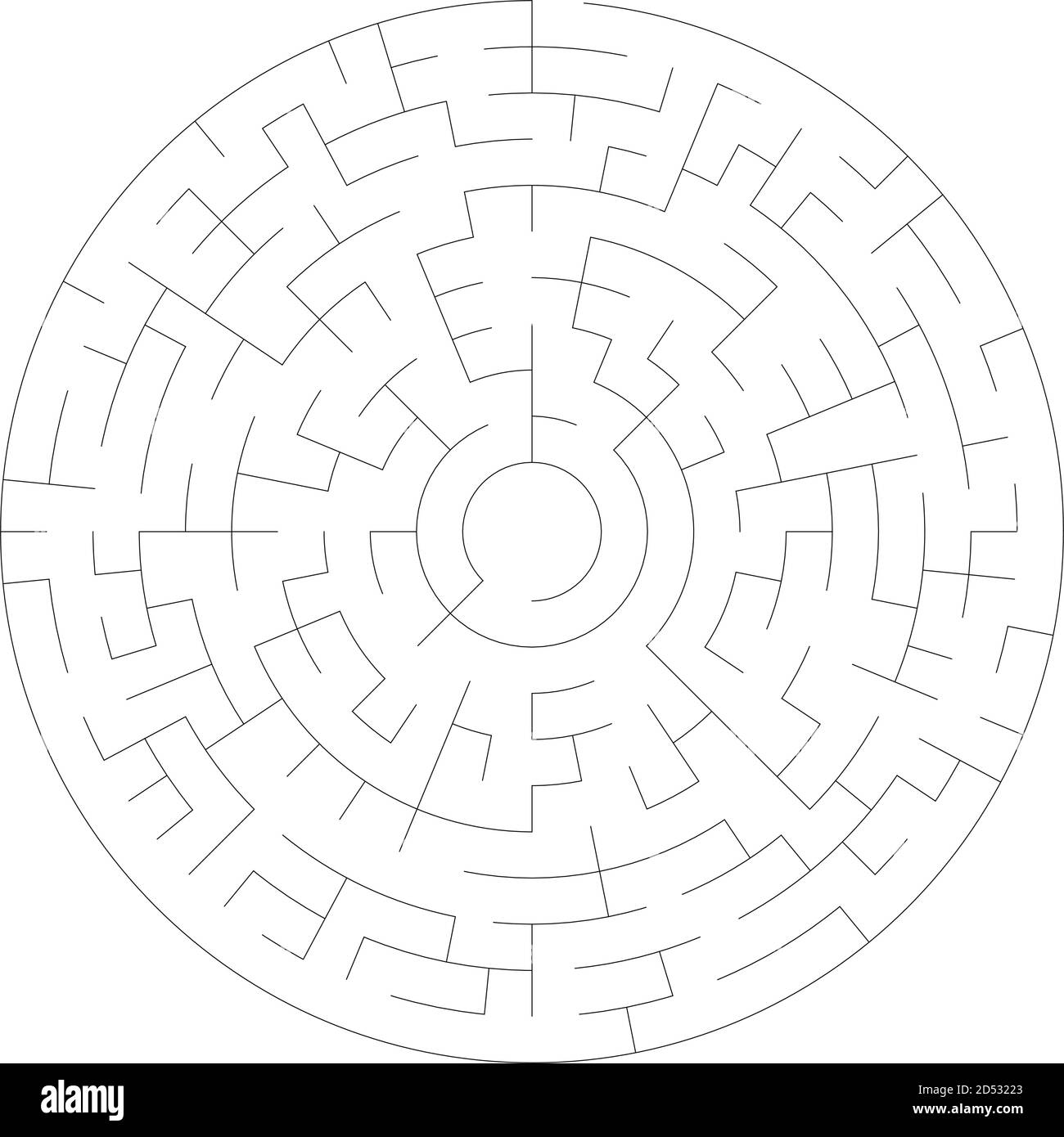 Solvable circle, circular Maze, Labyrinth. Puzzle game. (The Stroke ...