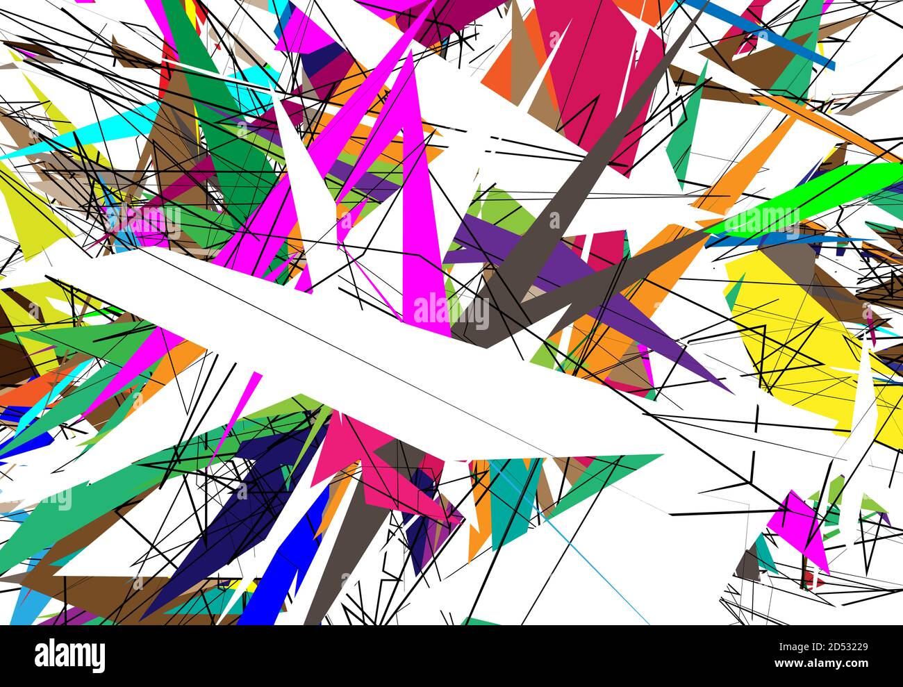 Random Chaotic Contemporary art work vector illustration. Random lines ...