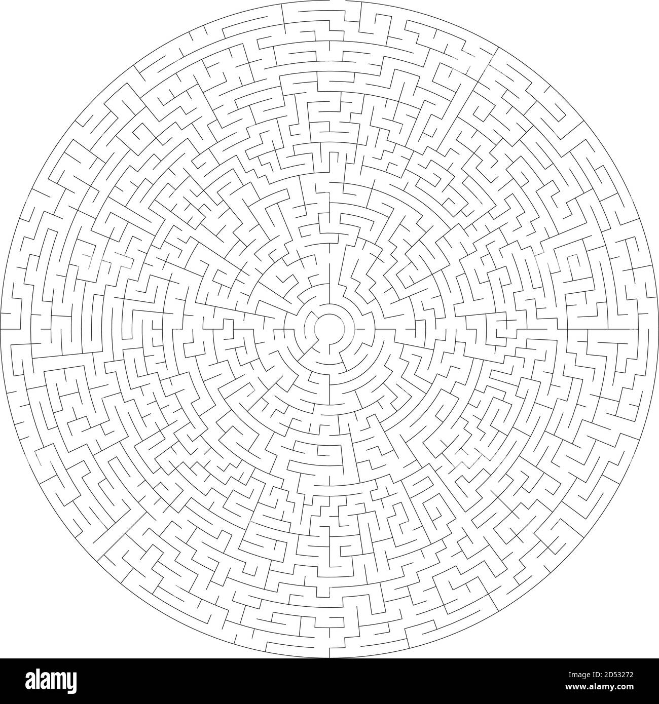 Solvable circle, circular Maze, Labyrinth. Puzzle game. (The Stroke ...