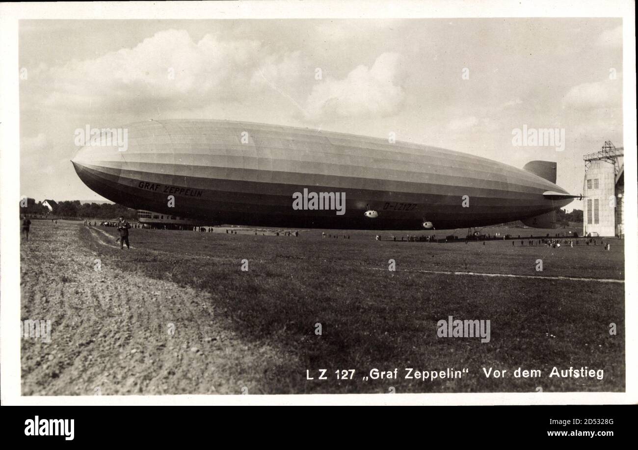 LZ 127 Graf Zeppelin, Vor dem Aufstieg, Luftschiff | usage worldwide ...
