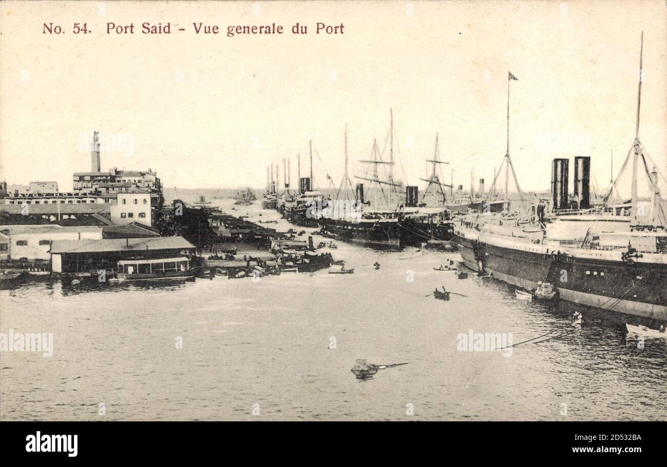 Port Said Ägypten, Vue generale du Port, Blick in den Hafen ...
