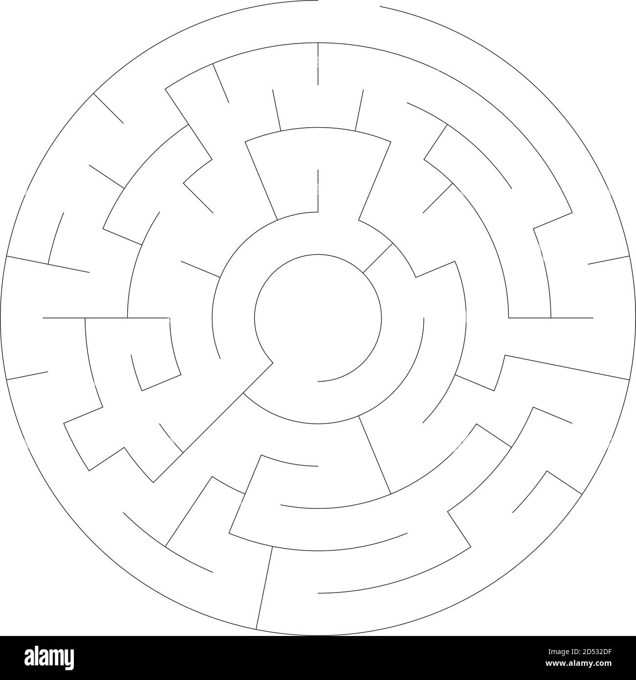 Solvable circle, circular Maze, Labyrinth. Puzzle game. (The Stroke ...